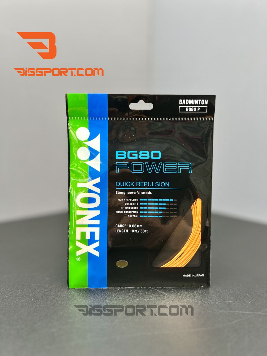 Dây cước căng vợt Yonex BG 80 Power - Sợi Cứng, Nảy Tốt, Nổ To